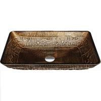 China Large Rectangular Vessel Sinks Bathroom Hot Melt Hand Drawing for sale