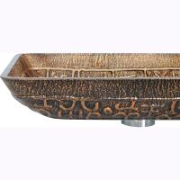 China Large Rectangular Vessel Sinks Bathroom Hot Melt Hand Drawing for sale