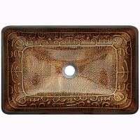 China Large Rectangular Vessel Sinks Bathroom Hot Melt Hand Drawing for sale