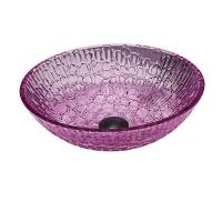 China 395mm Crystal Wash Basins Round 130mm Purple Bathroom Bowl Basin for sale