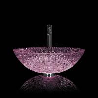 China 395mm Crystal Wash Basins Round 130mm Purple Bathroom Bowl Basin for sale