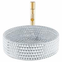 China Modern Glass Wash Basin Silver Color Artistic Countertop Sinks for sale