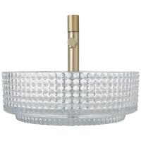 China European Cylinder Shaped Glass Wash Basin Crystal Clear Sink Diemater 14.8