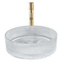 China Cylinder Shaped Clear Glass Wash Basin Restaurant Crystal 15.5