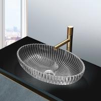 China Glass Vessel Bowl Type Wash Basin For Commercial Scratch Resistant for sale