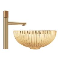 China Oval Shape Crystal Glass Vessel Basins In 24K Gold Color Bathroom Sink Basin Bowl for sale