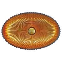 China Oval Shape Crystal Glass Vessel Basins In 24K Gold Color Bathroom Sink Basin Bowl for sale