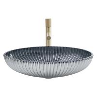 China Die Casting Glass Vessel Basin Smoke Gray Color Interior 135mm Height for sale