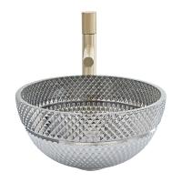 China Shinning Chromed Color Glass Hand Wash Basin Diameter 340mm And 395mm for sale