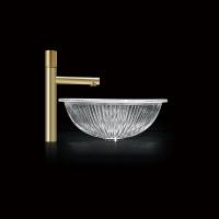 China One Piece Molding Glass Vessel Sink Bowls 550mm Long No Overflow for sale
