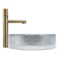 China Scratch Resistant Crystal Clear Glass Vessel Basins Countertop Mounted for sale