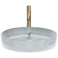 China Scratch Resistant Crystal Clear Glass Vessel Basins Countertop Mounted for sale