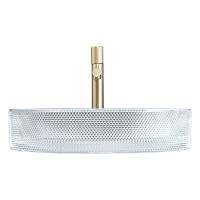 China European Style Oval Shaped Glass Vessel Basins Crystal Clear Sink Oval Shaped for sale