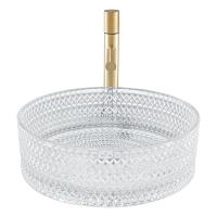 China 12mm Thickness Glass Vessel Basins Crystal Clear Sink No Leakage for sale