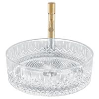 China Transparent Crystal Glass Vessel Basins Ice Prism Countertop Sinks for sale