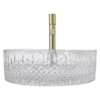 China Transparent Crystal Glass Vessel Basins Ice Prism Countertop Sinks for sale