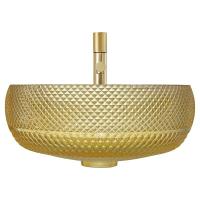 China Italy Design Crystal Glass Vessel Basins Yellow Color Bathroom Vanity Sink for sale