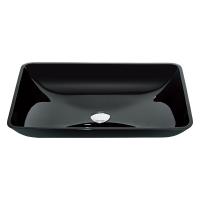 China High Glossy Bathroom Wash Basins Black Crystal Stone Glass Vessel Sinks for sale