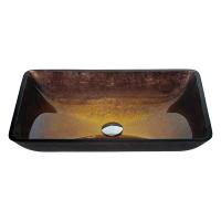 China Gradient Brown Glass Bathroom Wash Basins Non Porous Dynamic Vessel Sink Tempered Glass for sale