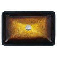 China Gradient Brown Glass Bathroom Wash Basins Non Porous Dynamic Vessel Sink Tempered Glass for sale