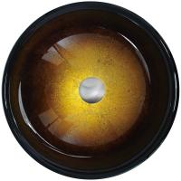 China Bathroom Tempered Glass Vessel Sink Gradient Brown Round Wash Basin Bowl for sale