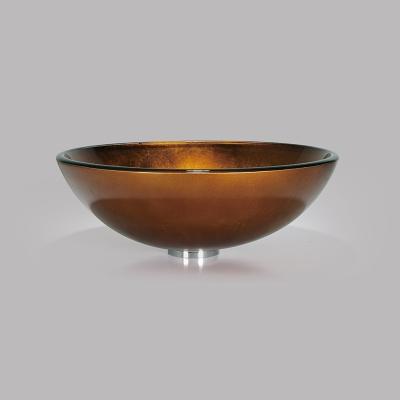 China 420mm Tempered Glass Sink Foil Gold Bathroom Countertop Wash Basins for sale