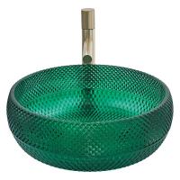 China Countertop Mounted Glass Vessel Sinks Crystal Bathroom Wash Wash Basin for sale