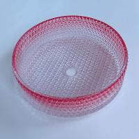 China Modern Gradient Red Glass Basin Bowl Diecasting Crystal Bathroom Vanity Sink for sale