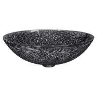 China Transparent Black Crystal Glass Wash Basin Bowl Diecasting Bathroom Countertop Sinks for sale