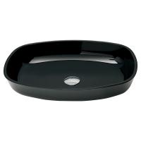 China High Glossy Black Tempered Bathroom Wash Basins Smooth Interior And Exterior for sale