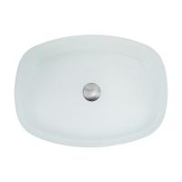 China High Glossy White Tempered Bathroom Wash Basins Melon Shape Countertop Basin Sinks for sale