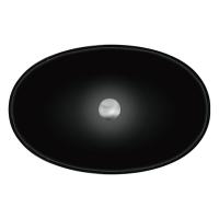 China High Glossy Black Tempered Glass Sink Boat Shape Table Top Bathroom Glass Wash Basins for sale