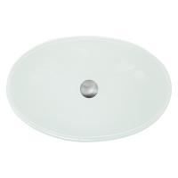 China Boat Shaped Tempered Glass Sink High Glossy White Wash Basin Scratch Resistant for sale