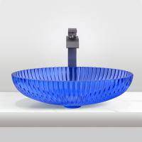 China Luxury Glass Vessel Basins No Overflow No Hole Faucet Mounting Countertop Mounted Wash Basins for sale