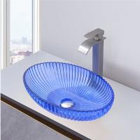 China Fashionable Glass Wash Basin With 1 Hole 12mm Thick Transparent Painted Colors Bathroom Sinks for sale
