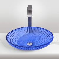 China Fashionable Glass Wash Basin With 1 Hole 12mm Thick Transparent Painted Colors Bathroom Sinks for sale