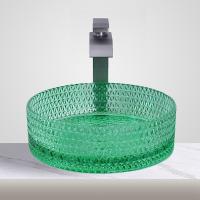 China Modern 1 Hole Glass Wash Basin With Mounting Hardware Bathroom Sink Vessel for sale