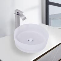 China Wall Mounted Glass Wash Basin Acid Matt Bathroom Countertop Vessel Sinks 24 Month Warranty for sale
