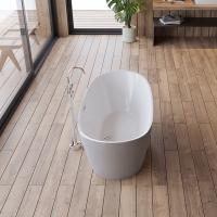 China Matt Gray Free Standing Bathtub Acrylic Oval Shape Soaking Bath 1700*800mm for sale