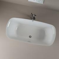 China 5 Years Warranty Rectangular Acrylic Soaking Tub With Center Drain Placement for sale