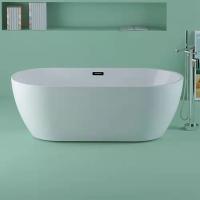 China Durable Acrylic Free Standing Oval Bathtub With Center Drain Placement Soaking Bath for sale