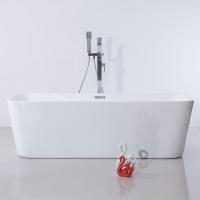 China Elegant Rectangular Soaking Acrylic Freestanding Bath With Tub Waste Included for sale