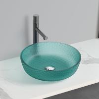 China Bathroom Sink Countertop Glass Wash Basin Waterproof 45mm 1.75 Inch Drain Hole for sale