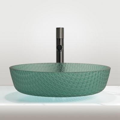 China Bathroom Sink Countertop Glass Wash Basin Waterproof 45mm 1.75 Inch Drain Hole for sale