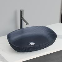 China Countertop Mounted Bathroom Wash Basins Melon Shape Glass Vessel Sinks for sale
