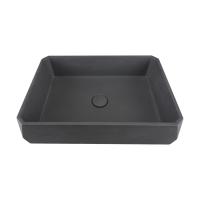 China Rectangular Concrete Wash Basin With Center Drain And No Faucet Holes for sale