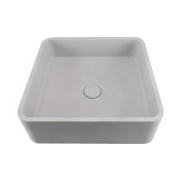 China Square Shape Concrete Wash Basin With Center Drain Location In Functional Design for sale