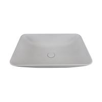 China Gray White Countertop Mounted Concrete Wash Basin Rectangular for sale
