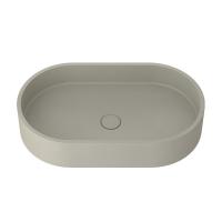 China Pop Up Drain Concrete Wash Basin Oval Shape Bathroom Sink for sale