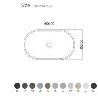 China Oval Shaped Concrete Wash Basin For Long Lasting Performance Blue Ashes Color for sale